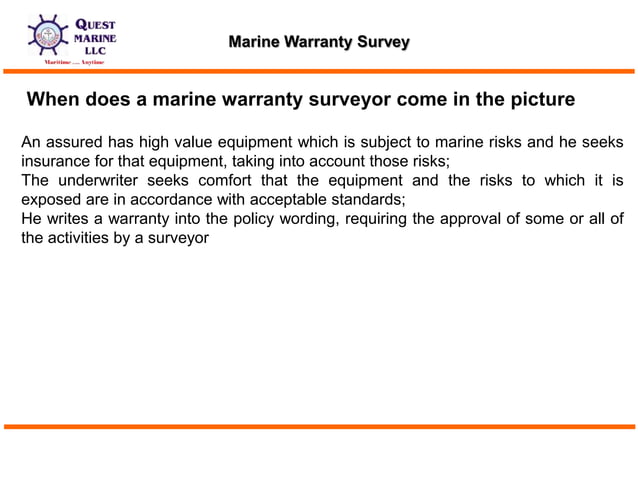 Marine Warranty Survey | PPTX