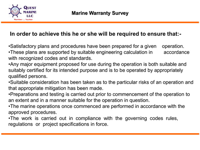Marine Warranty Survey | PPTX