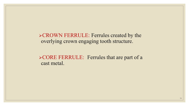 Ferrule effect | PPSX | Dental Health | Diseases and Conditions