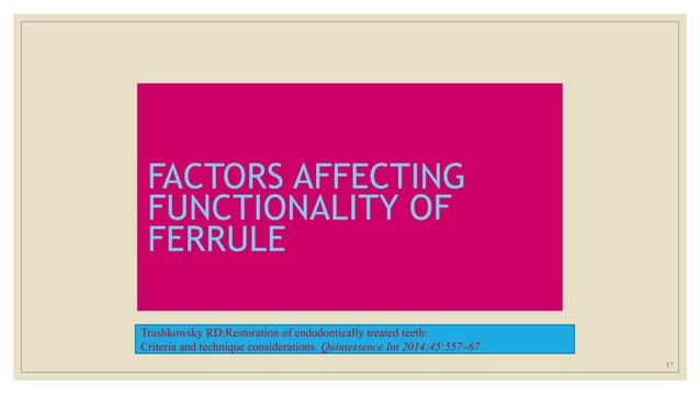Ferrule effect | PPSX | Dental Health | Diseases and Conditions