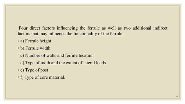 Ferrule effect | PPSX | Dental Health | Diseases and Conditions