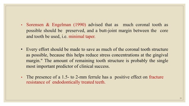 Ferrule effect | PPSX | Dental Health | Diseases and Conditions