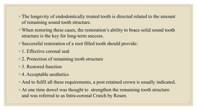 Ferrule effect | PPSX | Dental Health | Diseases and Conditions