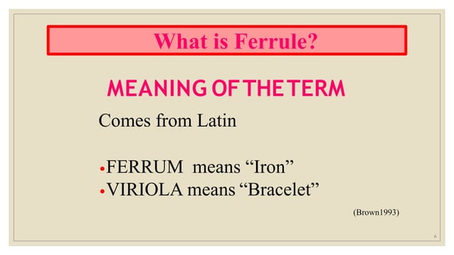 Ferrule effect | PPSX | Dental Health | Diseases and Conditions
