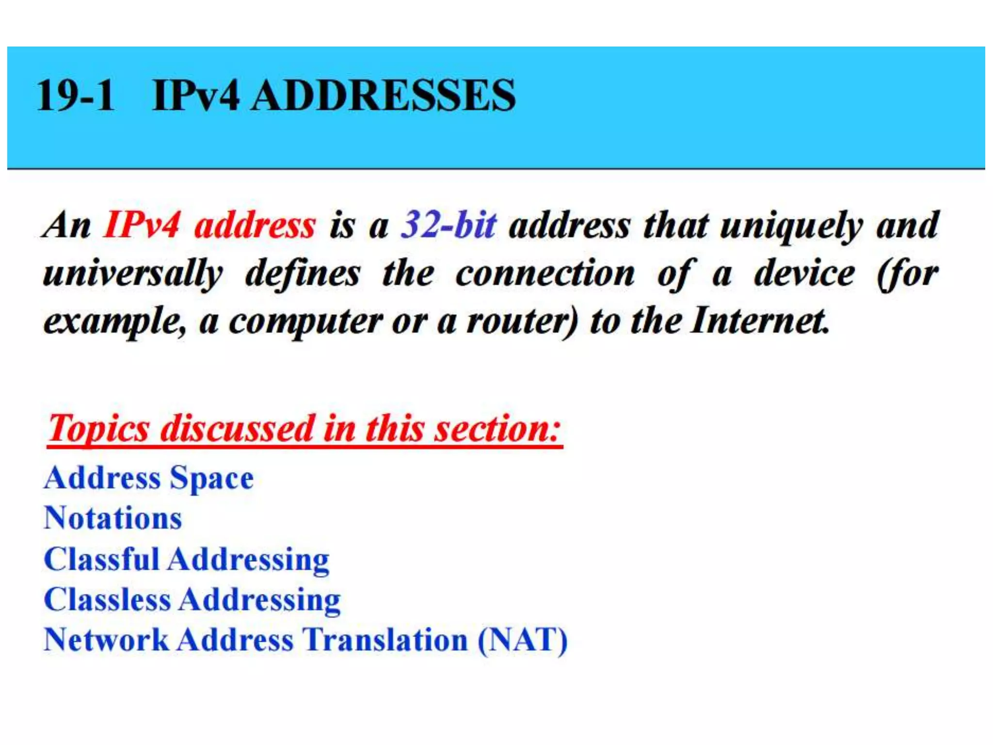 SYBSC IT COMPUTER NETWORKS UNIT IV Network Layer : Logical Addressing | PPT