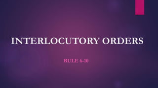 O. XXXIX Temporary injunctions and interlocutory orders of CPC,1908 | PPTX
