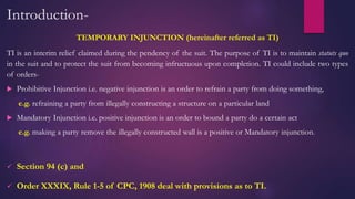 O. XXXIX Temporary injunctions and interlocutory orders of CPC,1908 | PPTX