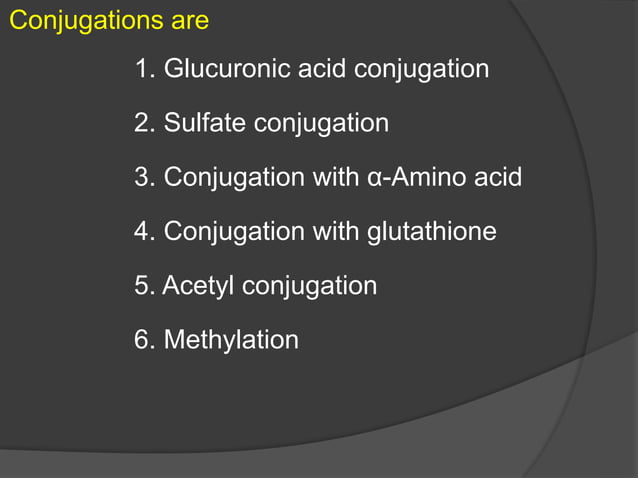 Drug metabolism Phase II reaction | PPTX | Chemistry | Science