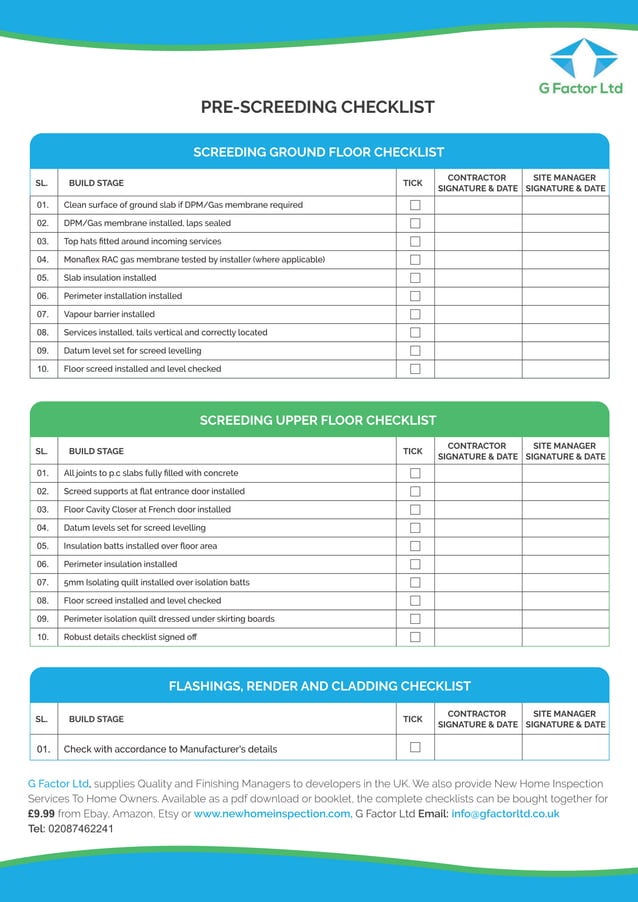 14. Pre Screeding Checklist | PDF
