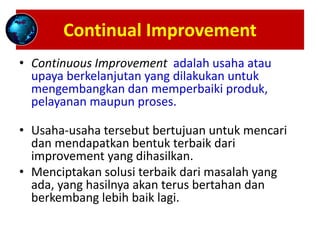 Teknik Optimalisasi Continual Improvement bagi BCP _ Materi Training BCMS (with ISO 22301) | PPT