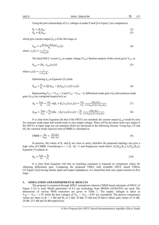 A New Proposal for OFCC-based Instrumentation Amplifier | PDF