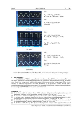 A New Proposal for OFCC-based Instrumentation Amplifier | PDF