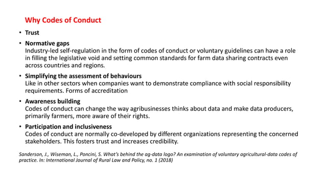 GODAN Agriculture Code of Conduct Toolkit | PPTX