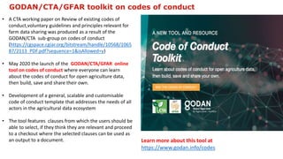 GODAN Agriculture Code of Conduct Toolkit | PPTX
