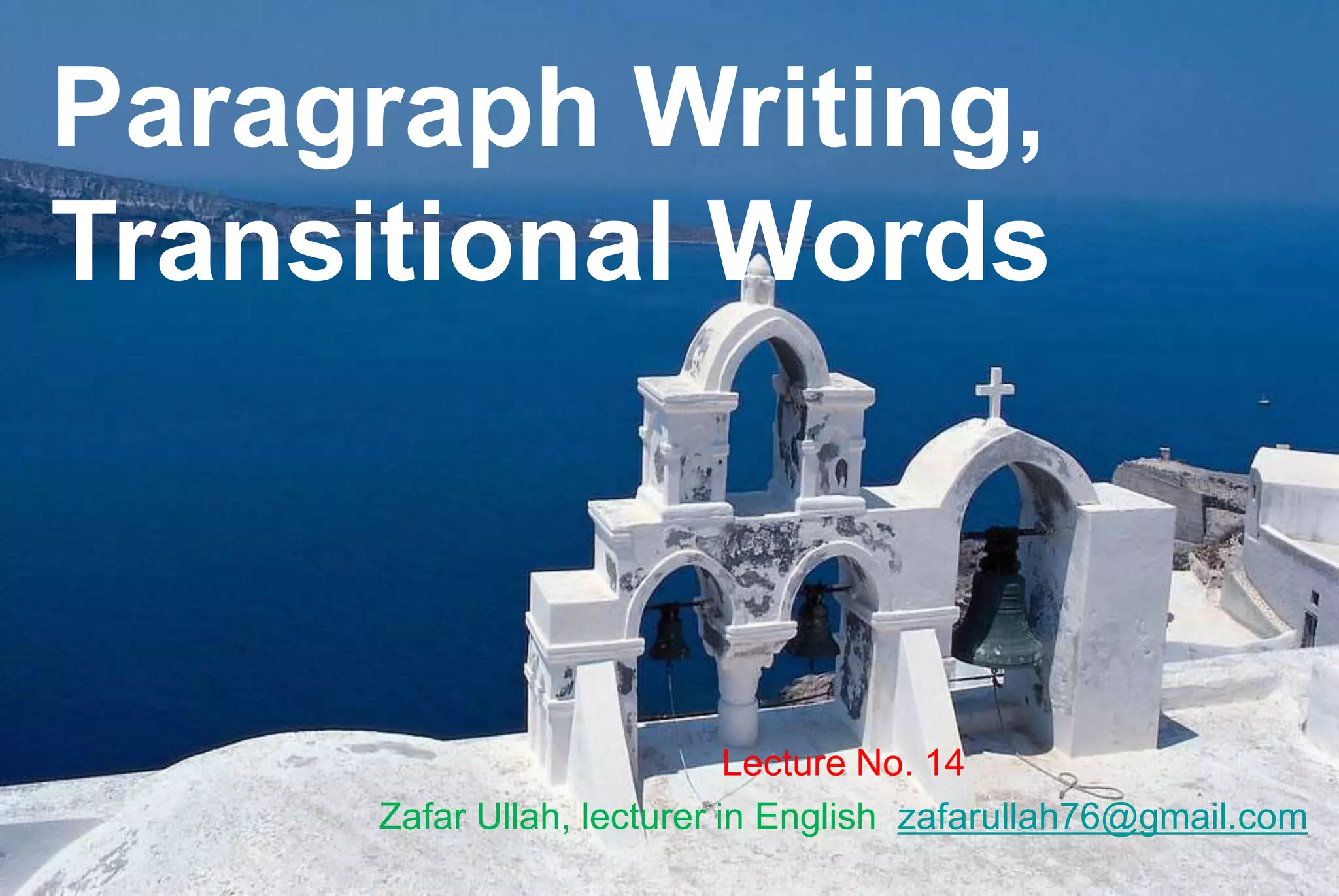 Functional English 27. Paragraph Writing, Transitional Words. Code ...