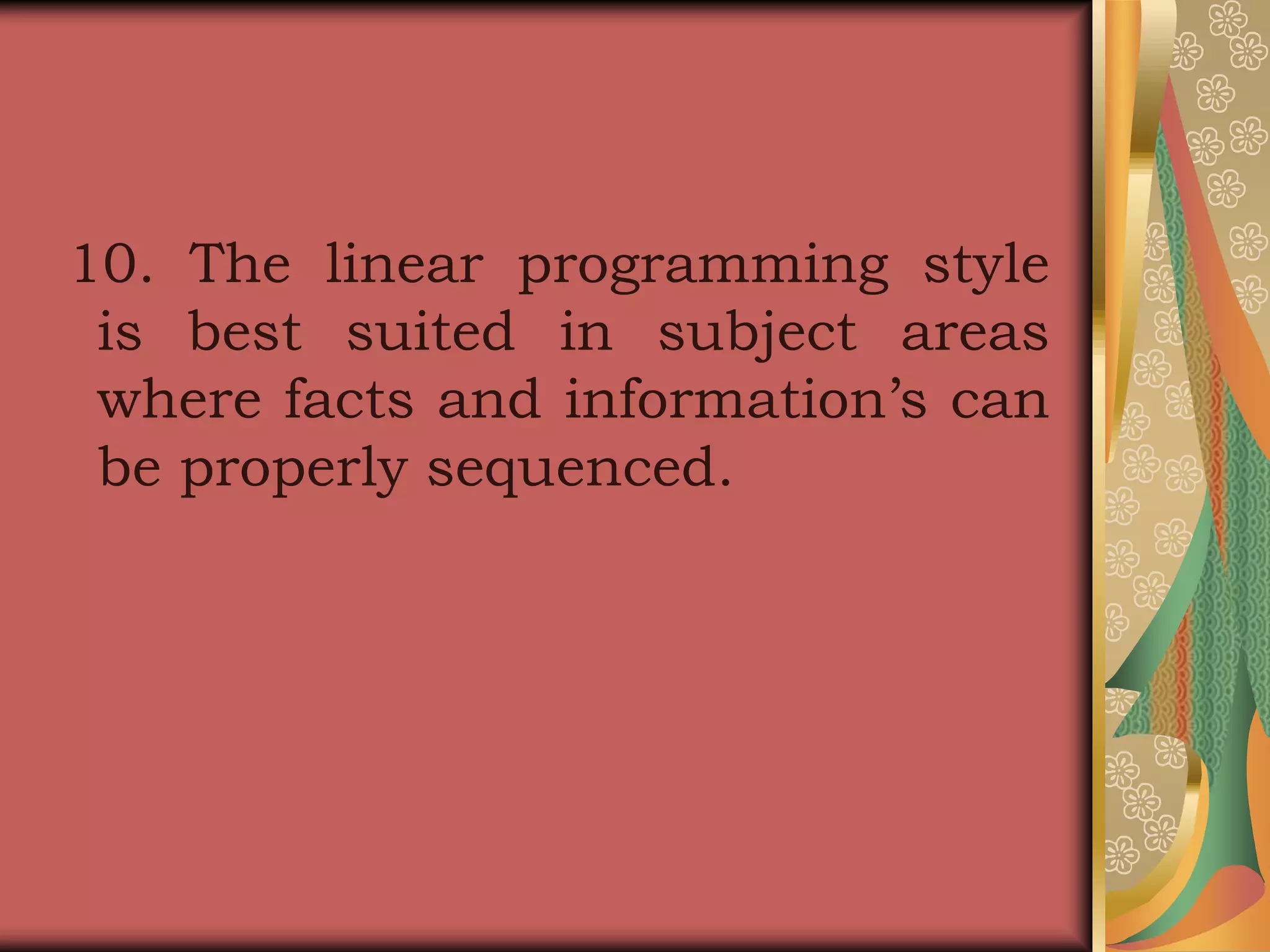 Methods of teaching - Programmed learning | PPSX | Programming ...