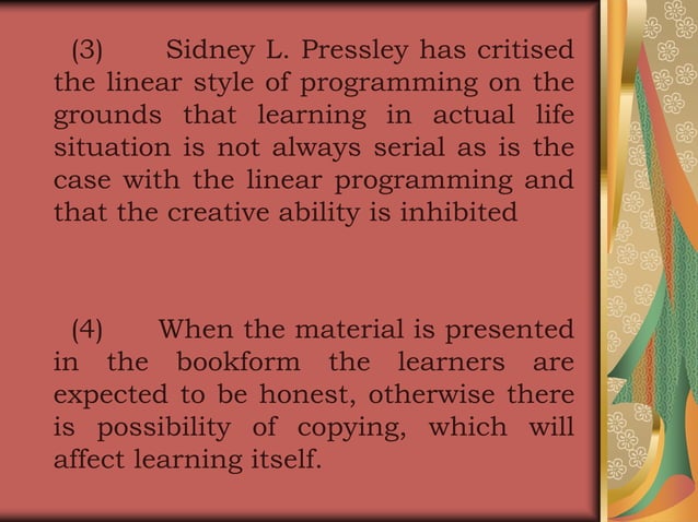 Methods of teaching - Programmed learning | PPSX | Programming Languages | Computing