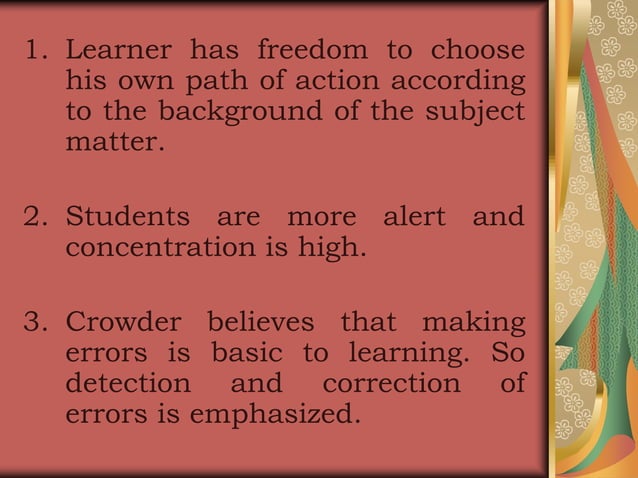 Methods of teaching - Programmed learning | PPSX | Programming Languages | Computing