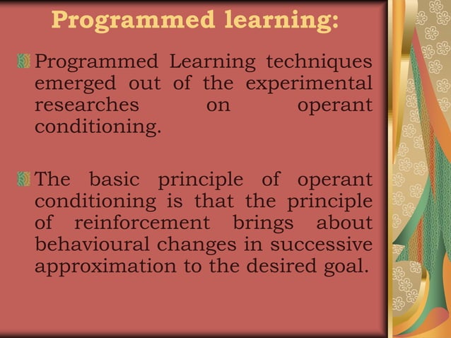 Methods of teaching - Programmed learning | PPSX | Programming ...