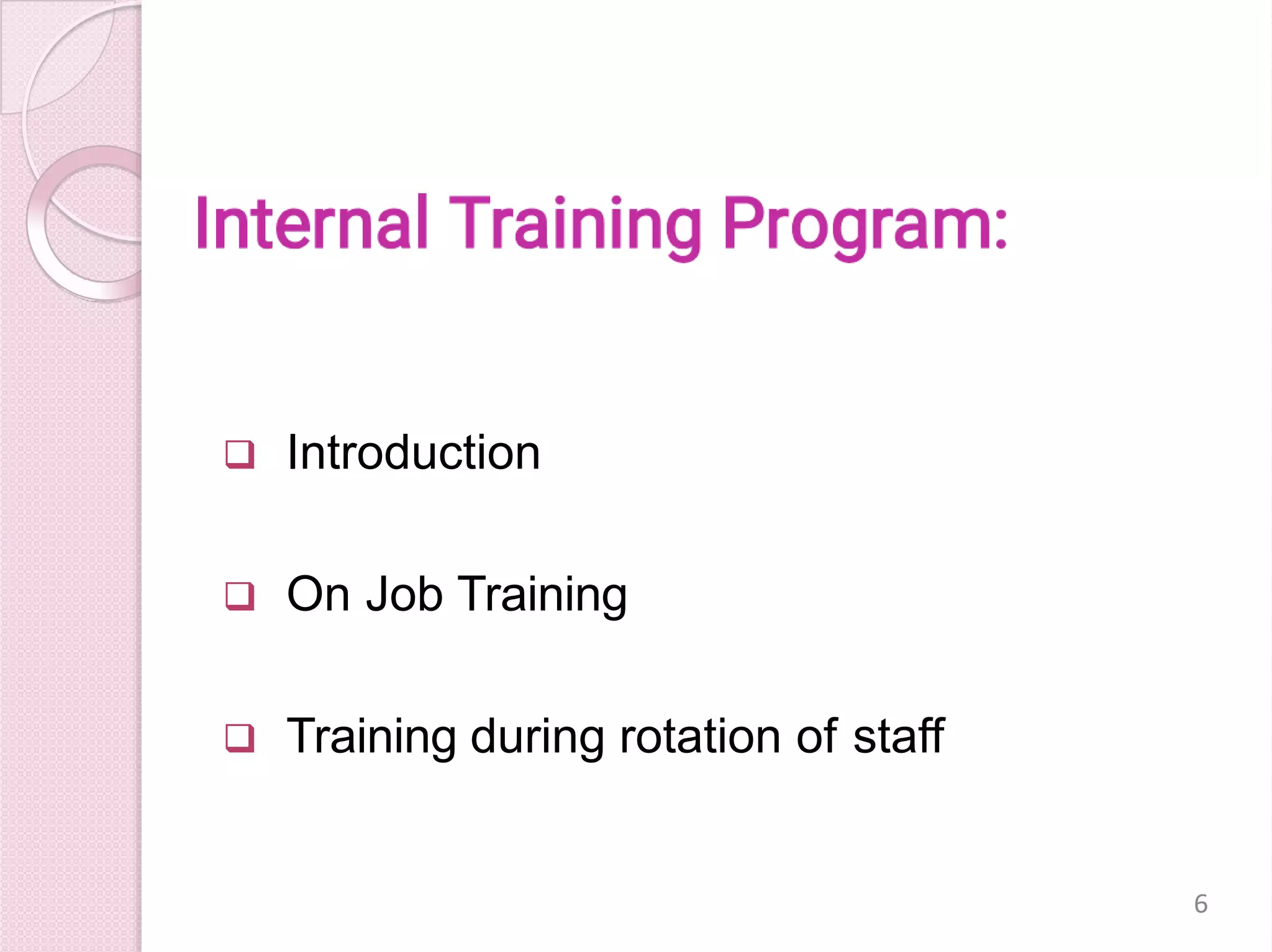 Education and training program in the hospital | PPTX