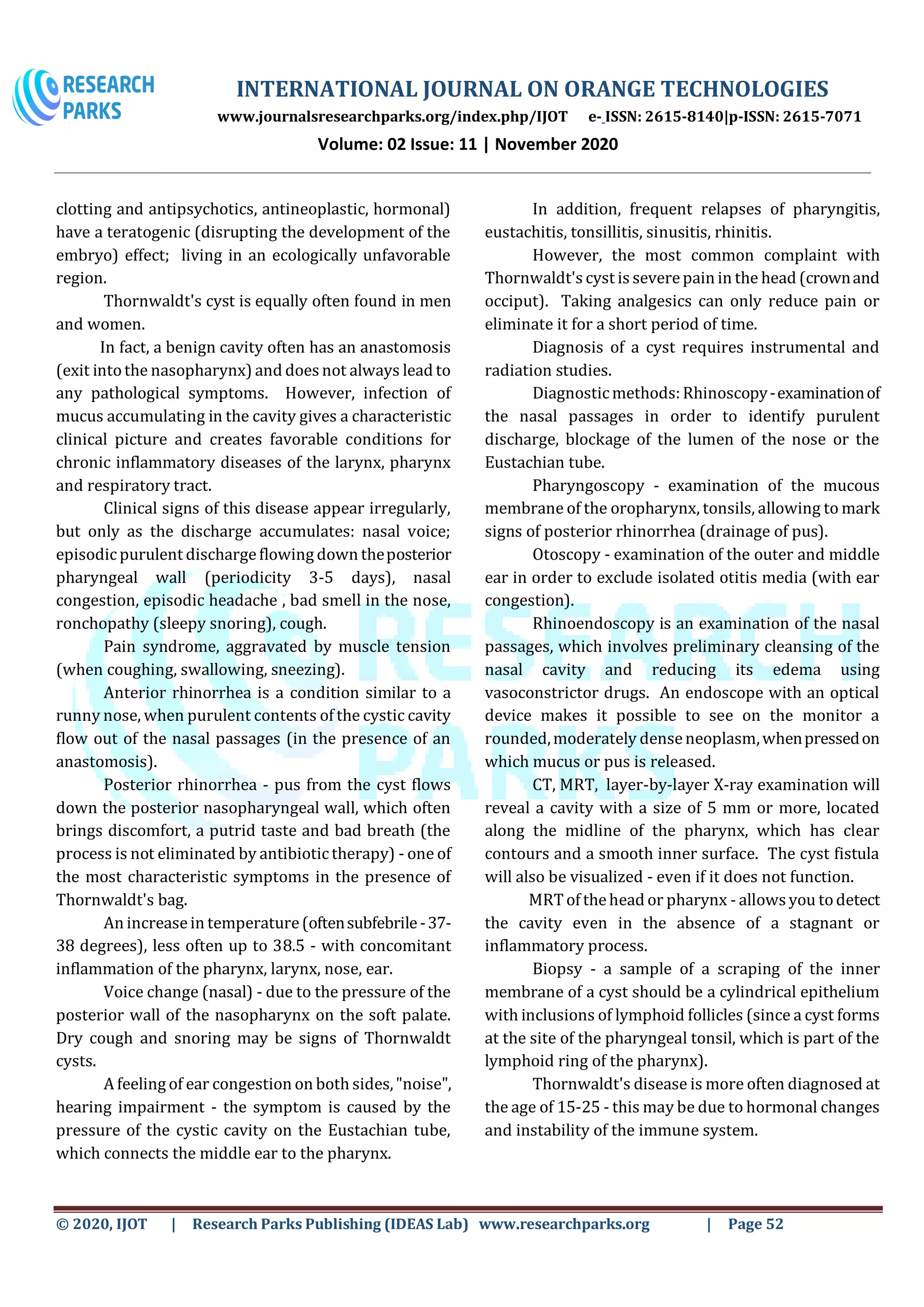 Thornwaldt cyst - a disease or anomaly | PDF