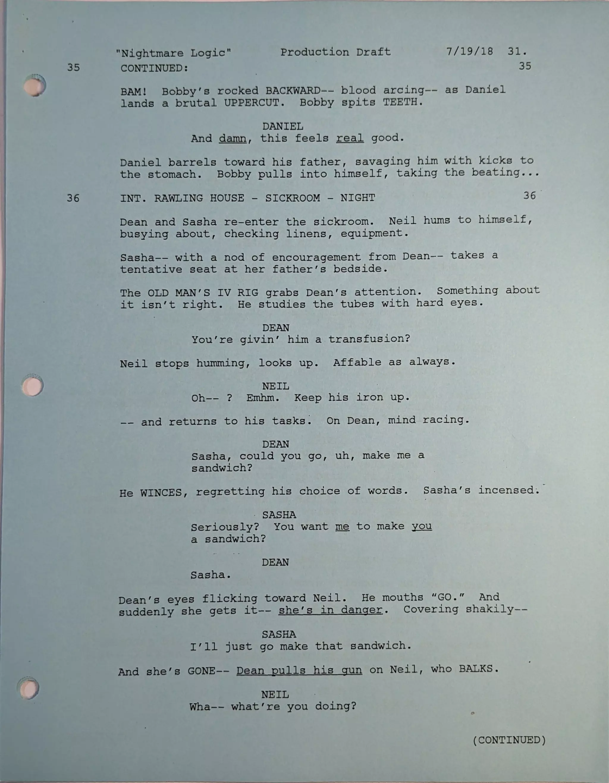 14.05 Nightmare Logic script (blue pages) | PDF