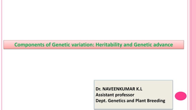 14. components of genetic variation | PPTX | Genetics | Science