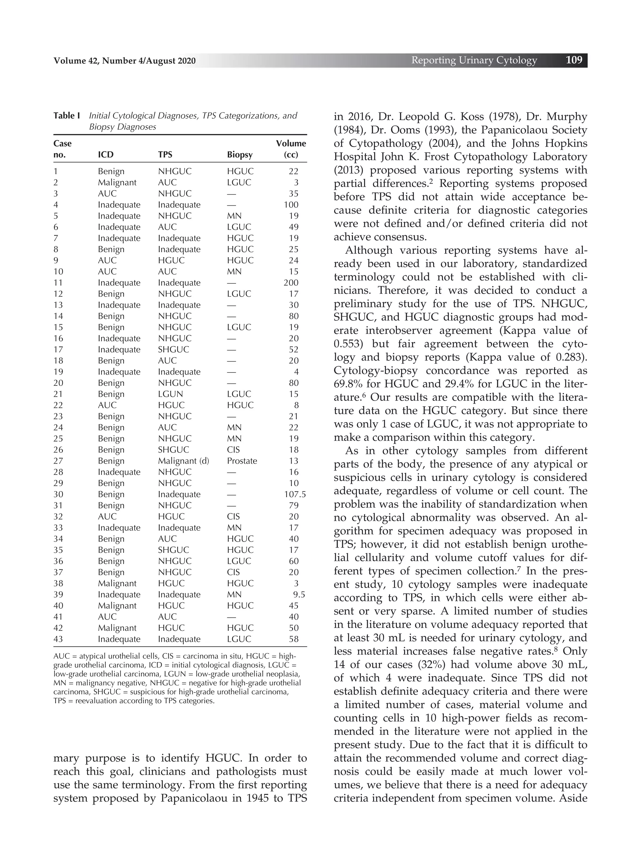 Is the Paris System Sufficient for Reporting Urinary Cytology? | PDF