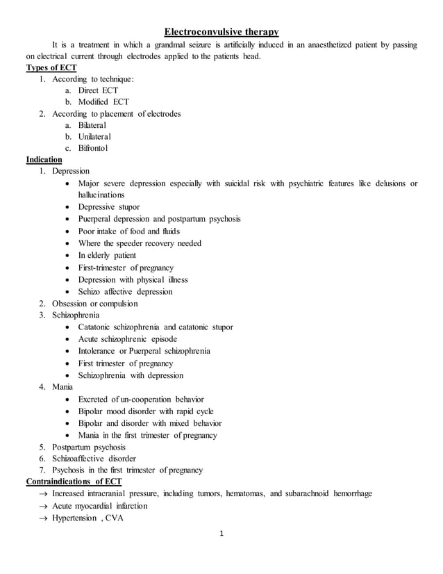 ECT - electroconvulsive therapy | PDF