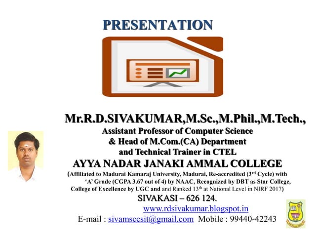 Presentation - R.D.Sivakumar | PPT