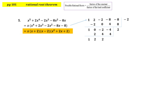 SUEC 高中 Adv Maths (Rational Root Theorem) | PPT