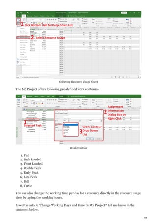 How to change working days and time in MS Project? | PDF