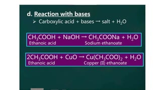 IGCSE Carboxylic Acid & Ester | PPTX