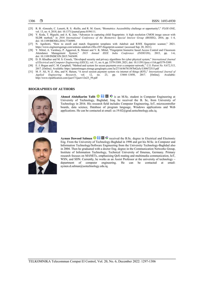 Design And Develop Authentication In Electronic Payment Systems Based On Iot And Biometric Pdf