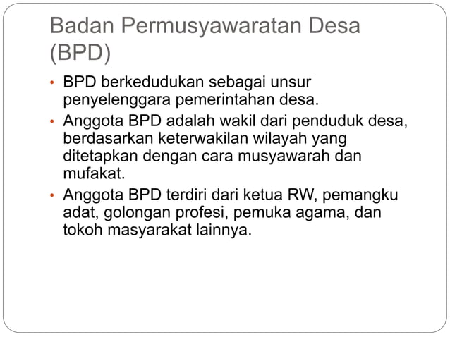 Materi tentang pemerintah desa ppt foks. | PPT