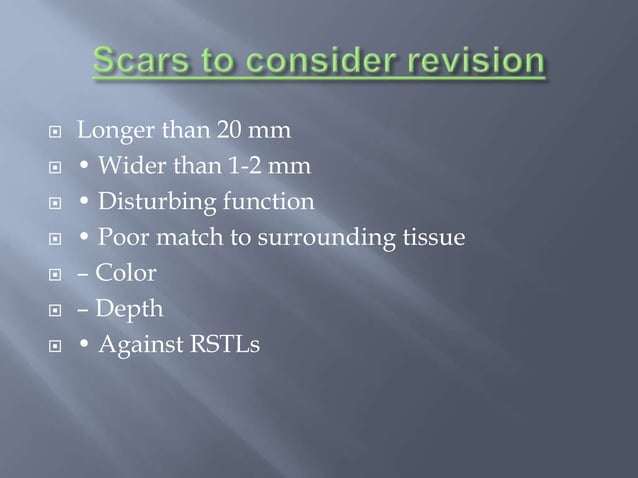 Scar Revision in oral and Maxillofacial Surgery | PPT