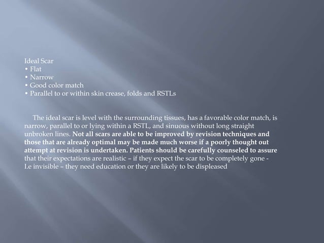 Scar Revision in oral and Maxillofacial Surgery | PPT