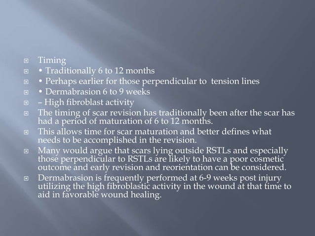 Scar Revision in oral and Maxillofacial Surgery | PPT