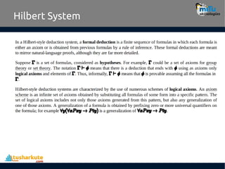 Hilbert system in artificial intelligence | PDF