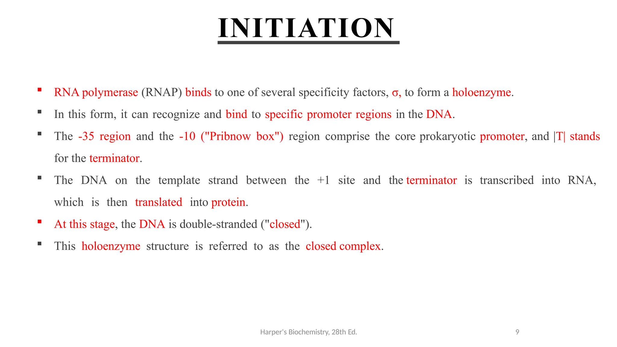 DPT - Biochemistry & Genetics - II (Molecular Biology) Transcription in ...