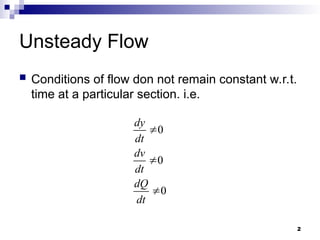 14.-Unsteady-Flow.ppt lecture civil engineering | PPT