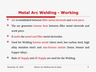 Arc welding-Electric Arc Welding and its types .ppt