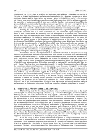 The feasibility of 12-year compulsory education policy in Malaysia from ...