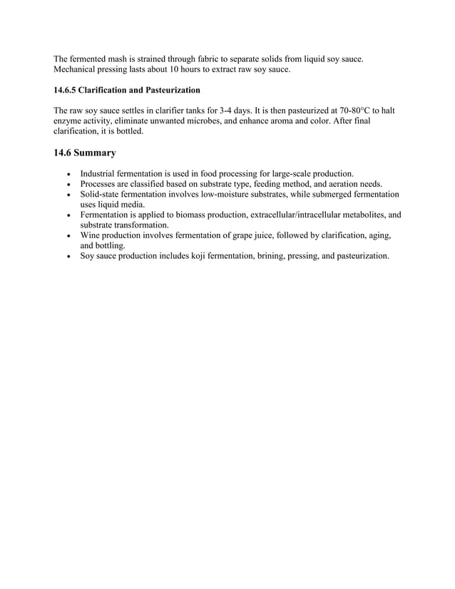 industrial fermentation on wine, soy sauce | PDF