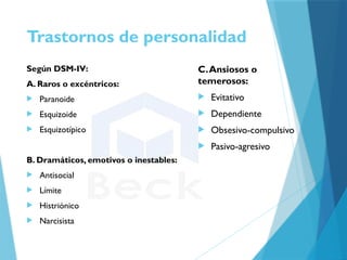 14. PERSONALIDAD - COGNITIVO CONDUCTUAL EN PSICOLOGIA CLINICA | PPT