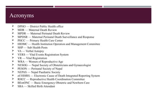 Process of Maternal and Perinatal Death Surveillance an Review in Nepal ...