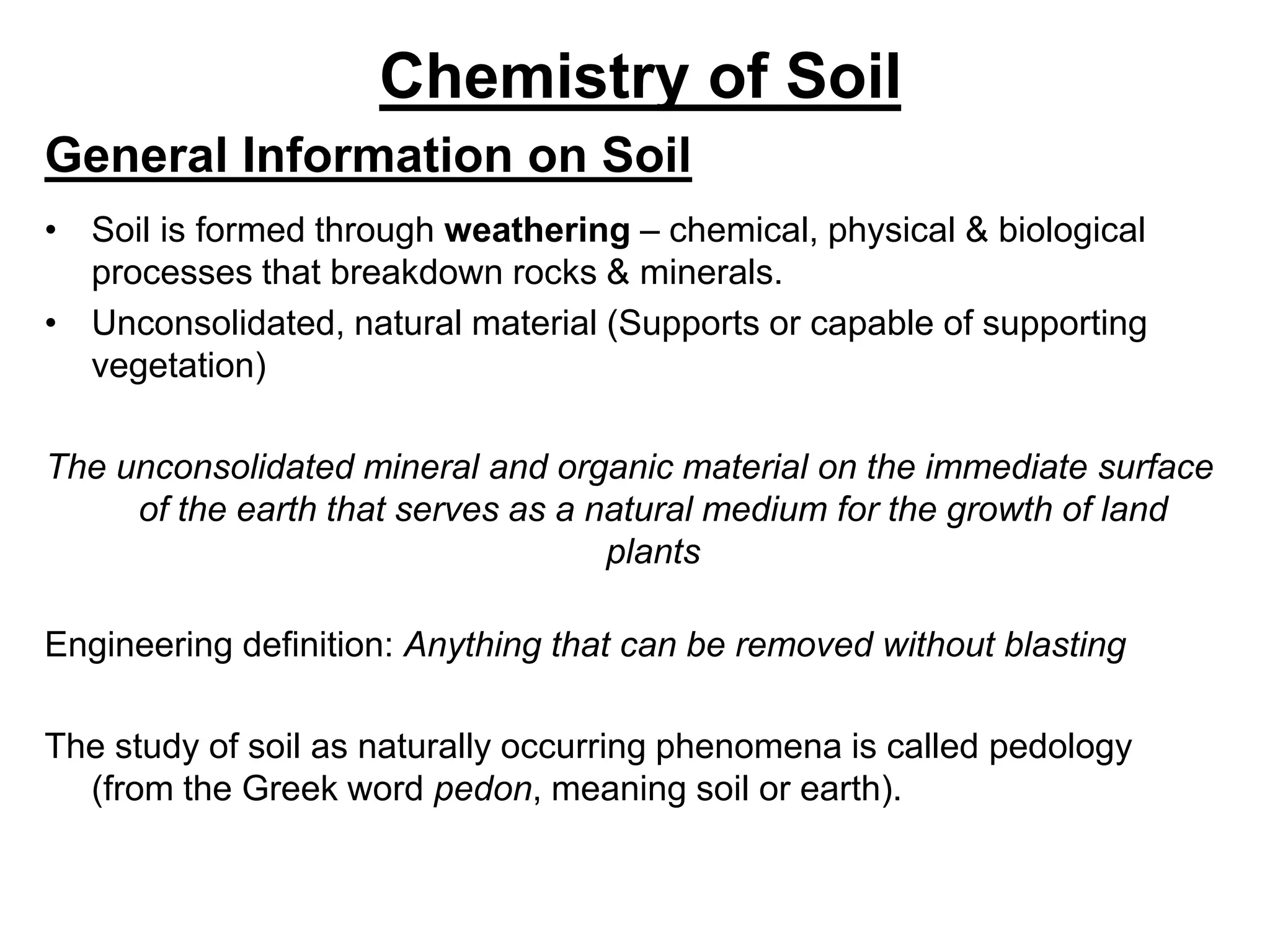 basically explained the chemistry of soil specially its composition, | PPT