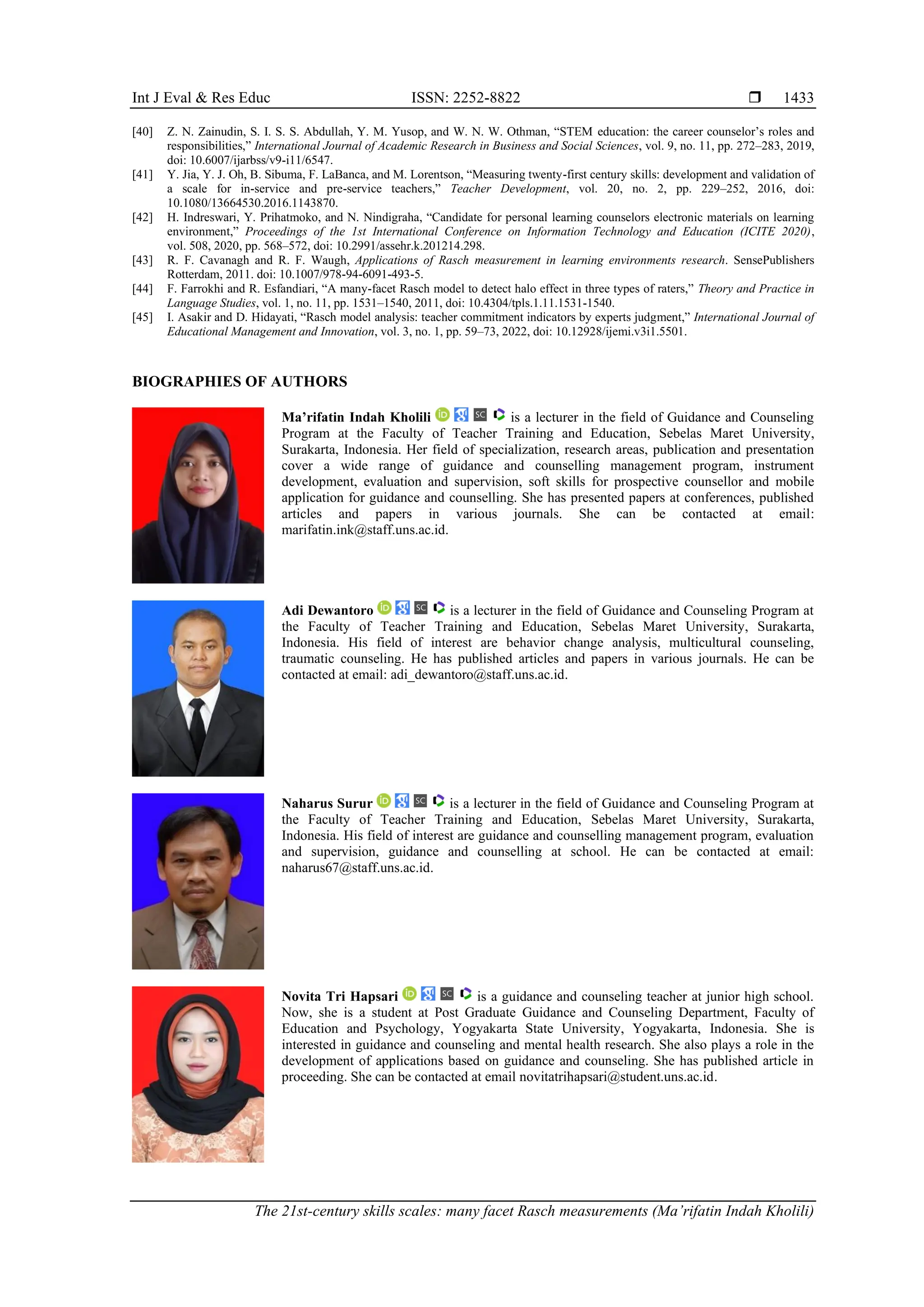 The 21st-century skills scales: many facet Rasch measurements | PDF