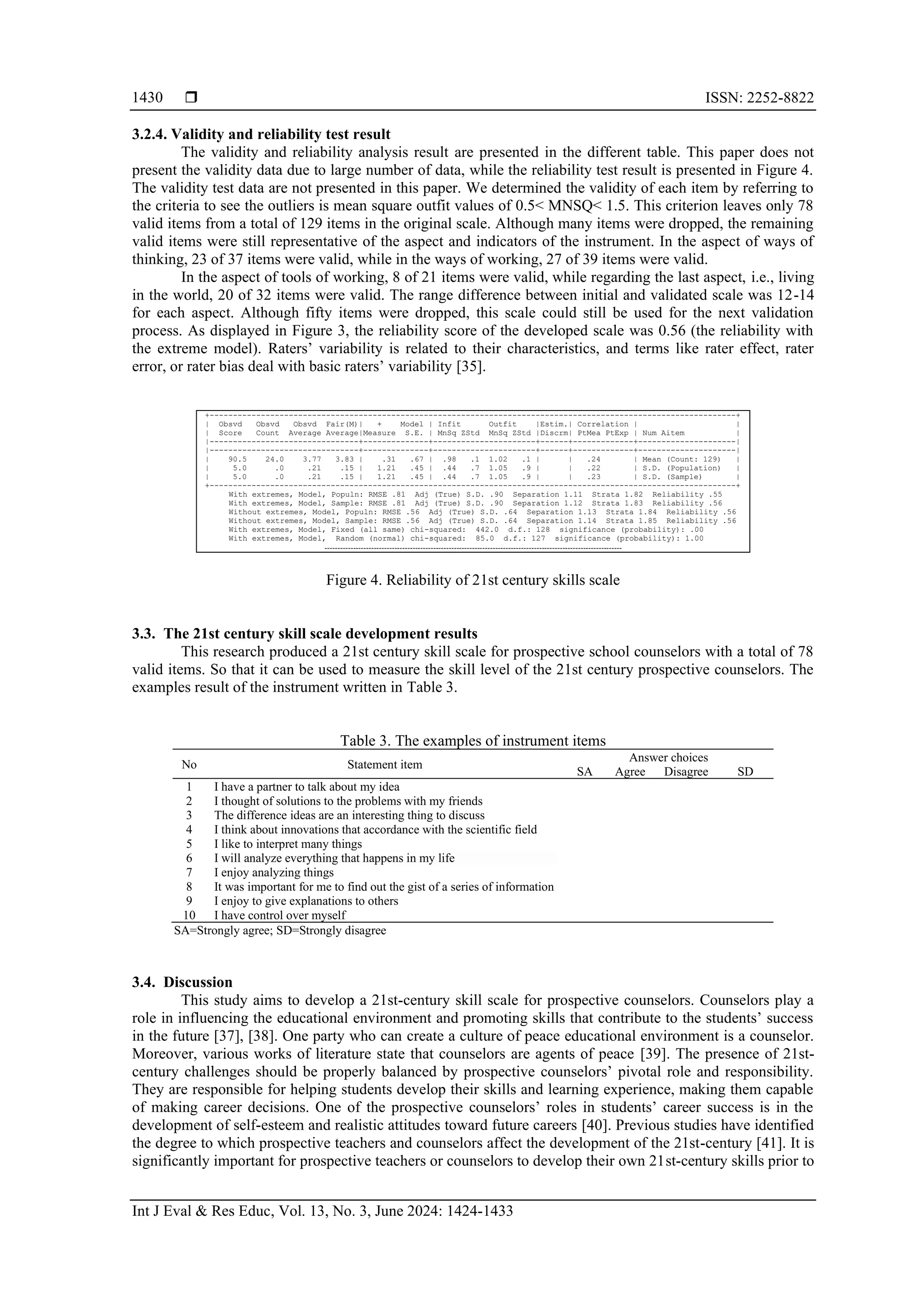 The 21st-century skills scales: many facet Rasch measurements | PDF