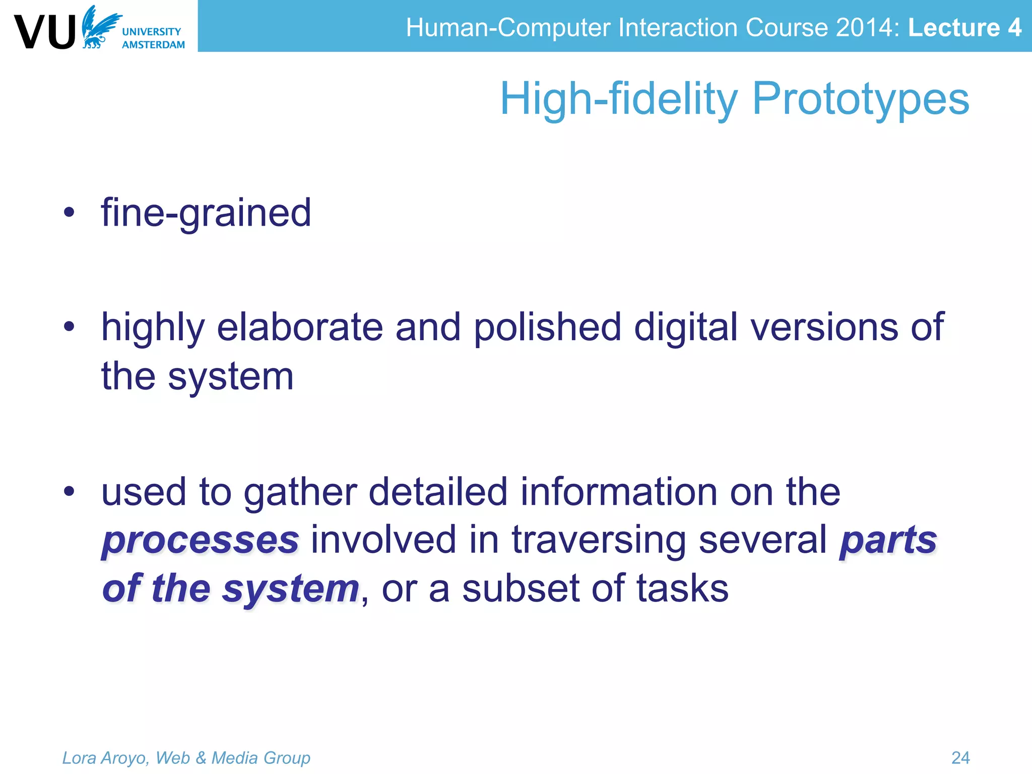 Lecture 4: Human-Computer Interaction: Prototyping (2014) | PDF